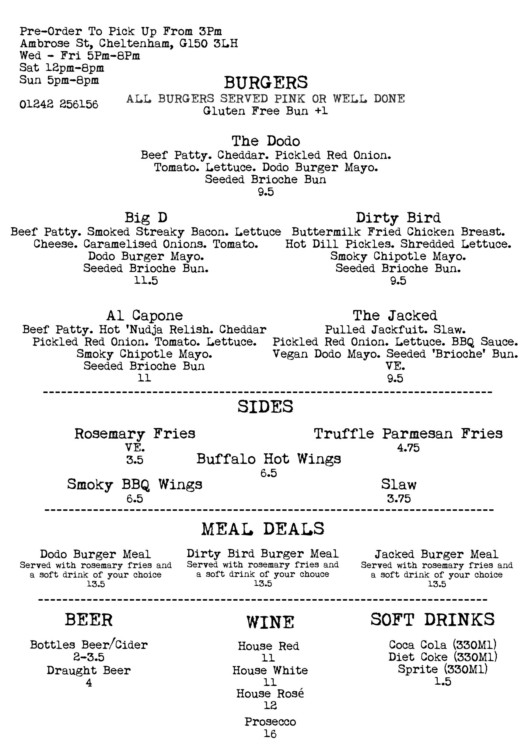 The BOS Now open 7 days a week! - Dodo Pub Co.